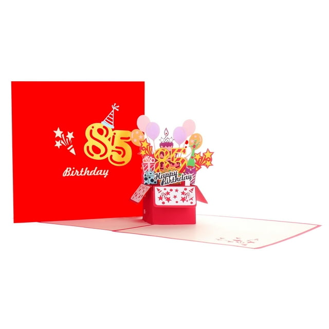 iGifts and Cards Happy 85th Birthday Red Party Box 3D Pop up Greeting ...