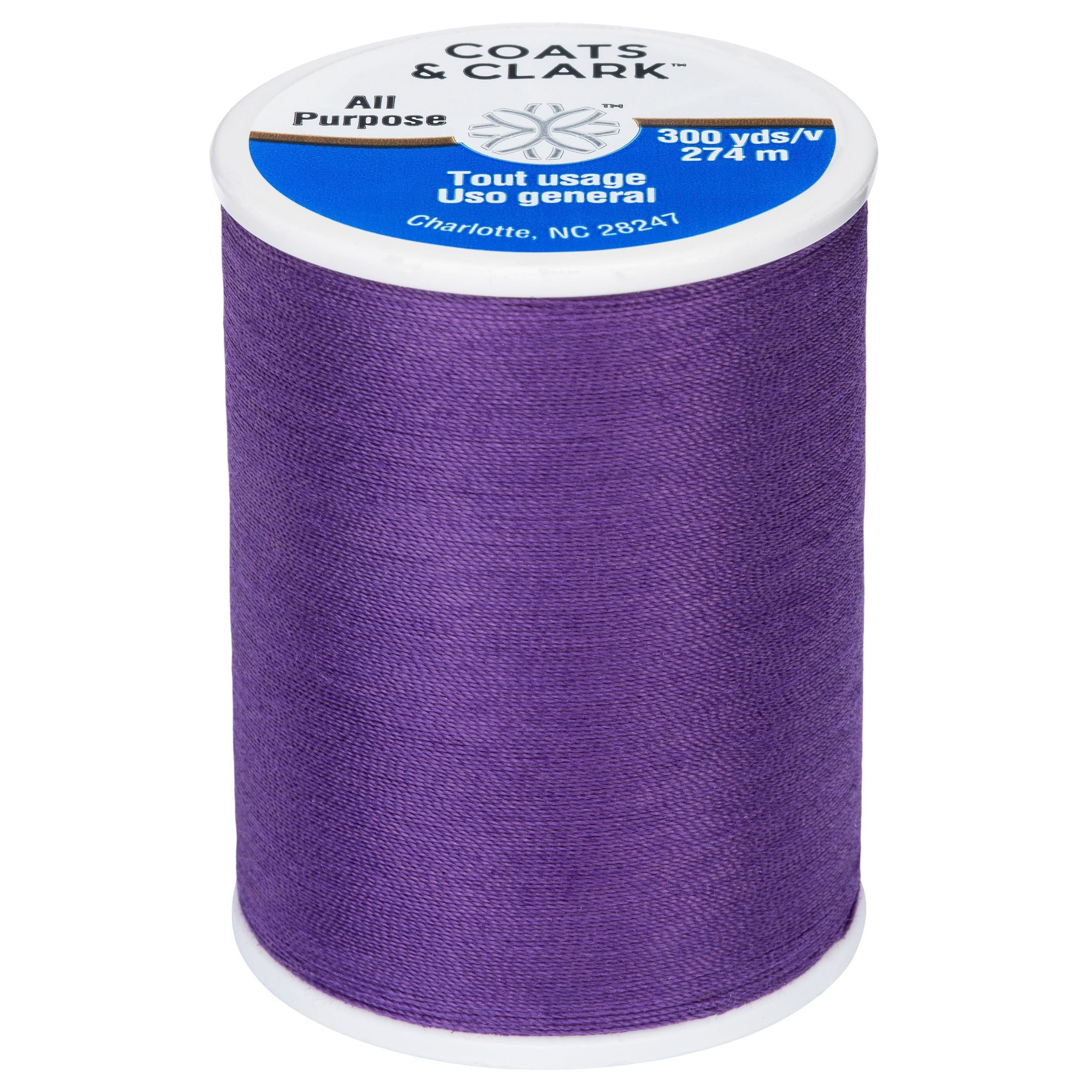 Coats & Clark All Purpose Deep Violet Polyester Thread, 300 Yards ...