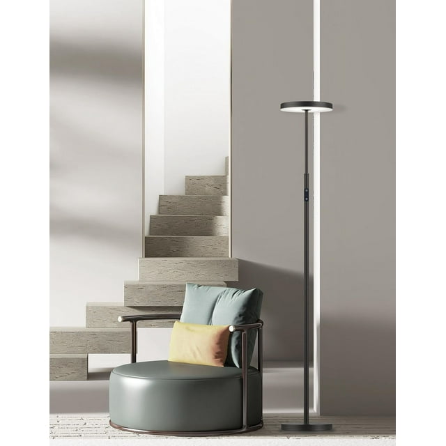Francine Floor Lamp - 30W - Sandy Black - White Acrylic Diffuser ...