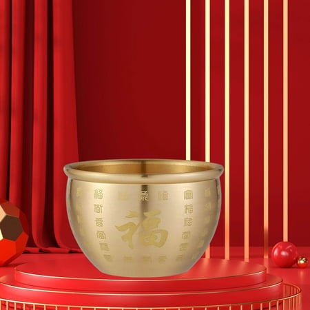 ruzhgo Treasure Basin Rice Vat Brass Feng Shui Bowl for Housewarming ...
