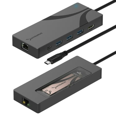 Club3D USB Gen1 Type-C 7-in-1 Hub, Black - Walmart.com