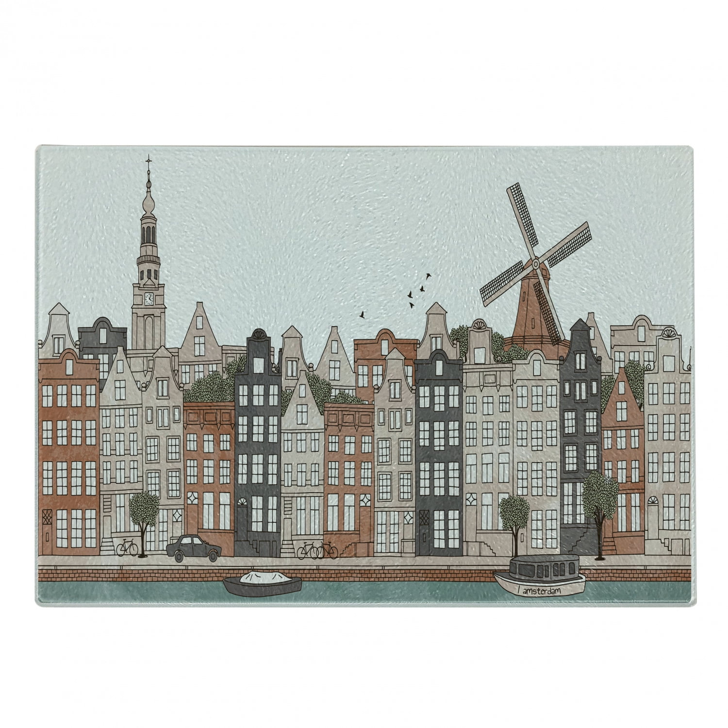 Amsterdam Cutting Board, Old Netherlands Historical Buildings European ...