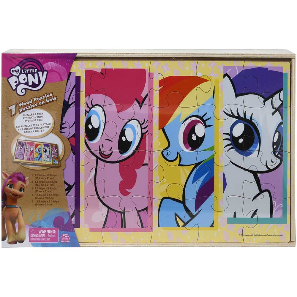 Spin Master, My Little Pony Jigsaw Puzzles for Kids, Set of 7 Wood ...