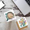 3drose, Pretty Tulip Flower Monogram J, Set of 4 Coasters - Cork ...