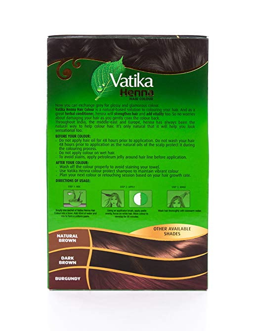 Buy Vatika Henna Rich Black Hair Color 60g 100% Ammonia Free Online at ...