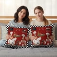 Chefs Pillow Covers Set of 2, Food Coffee Cookies Steak Red Black Plaid ...