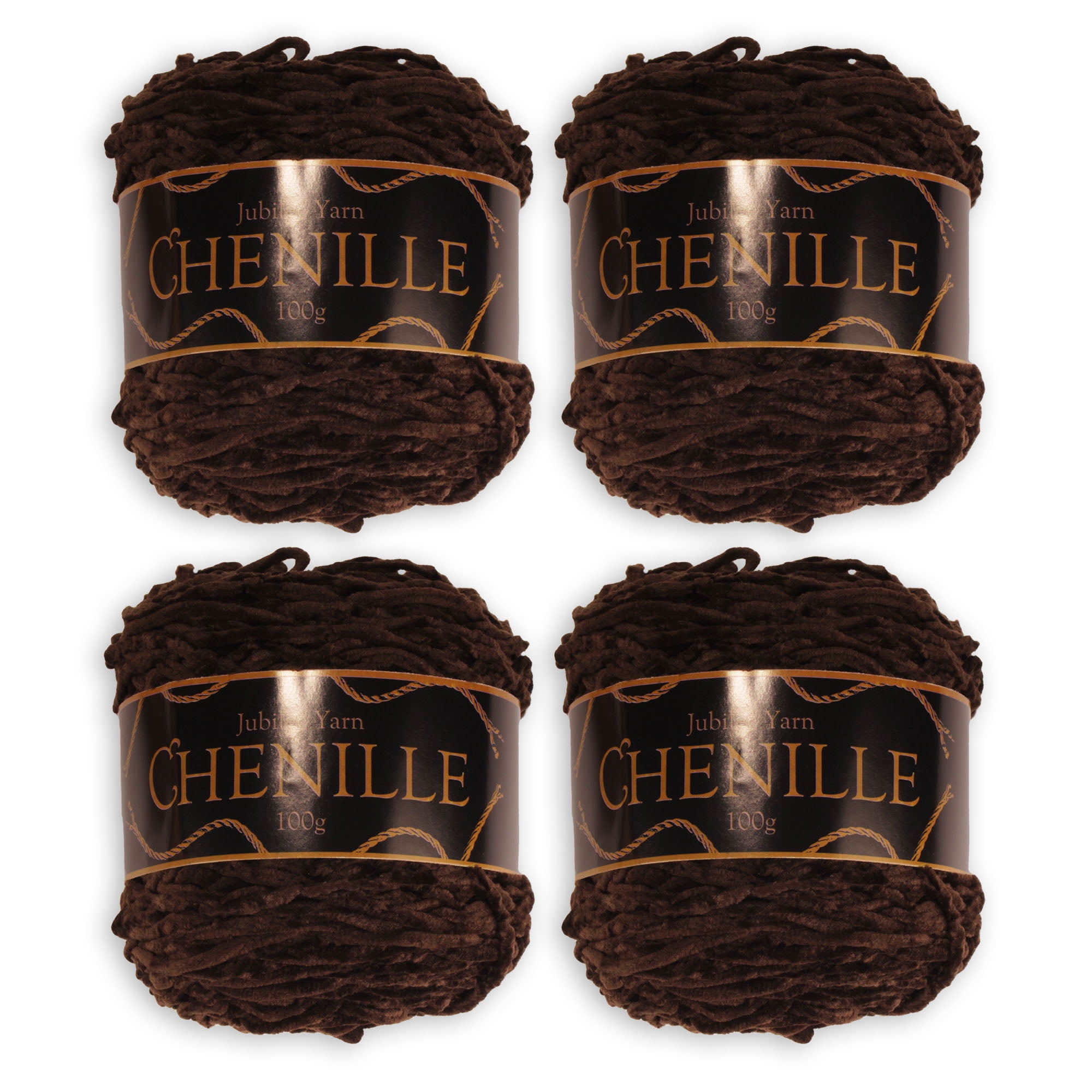 JubileeYarn Chenille Yarn - Worsted Weight - 100g/cake - Molasses - 4 Cakes - Walmart.com