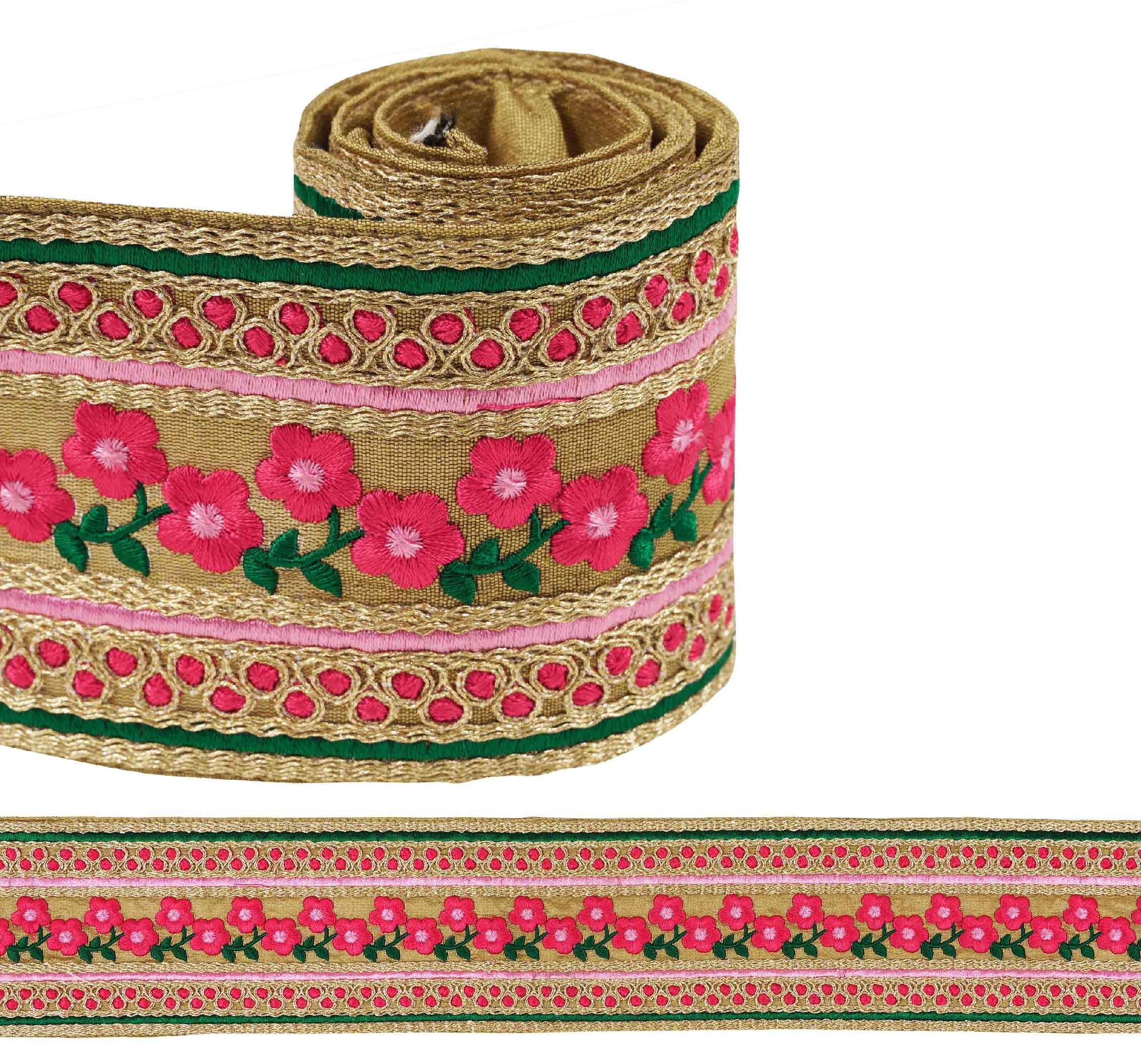 IBA Indianbeautifulart Golden Dori With Pink & Light Pink , Green ...
