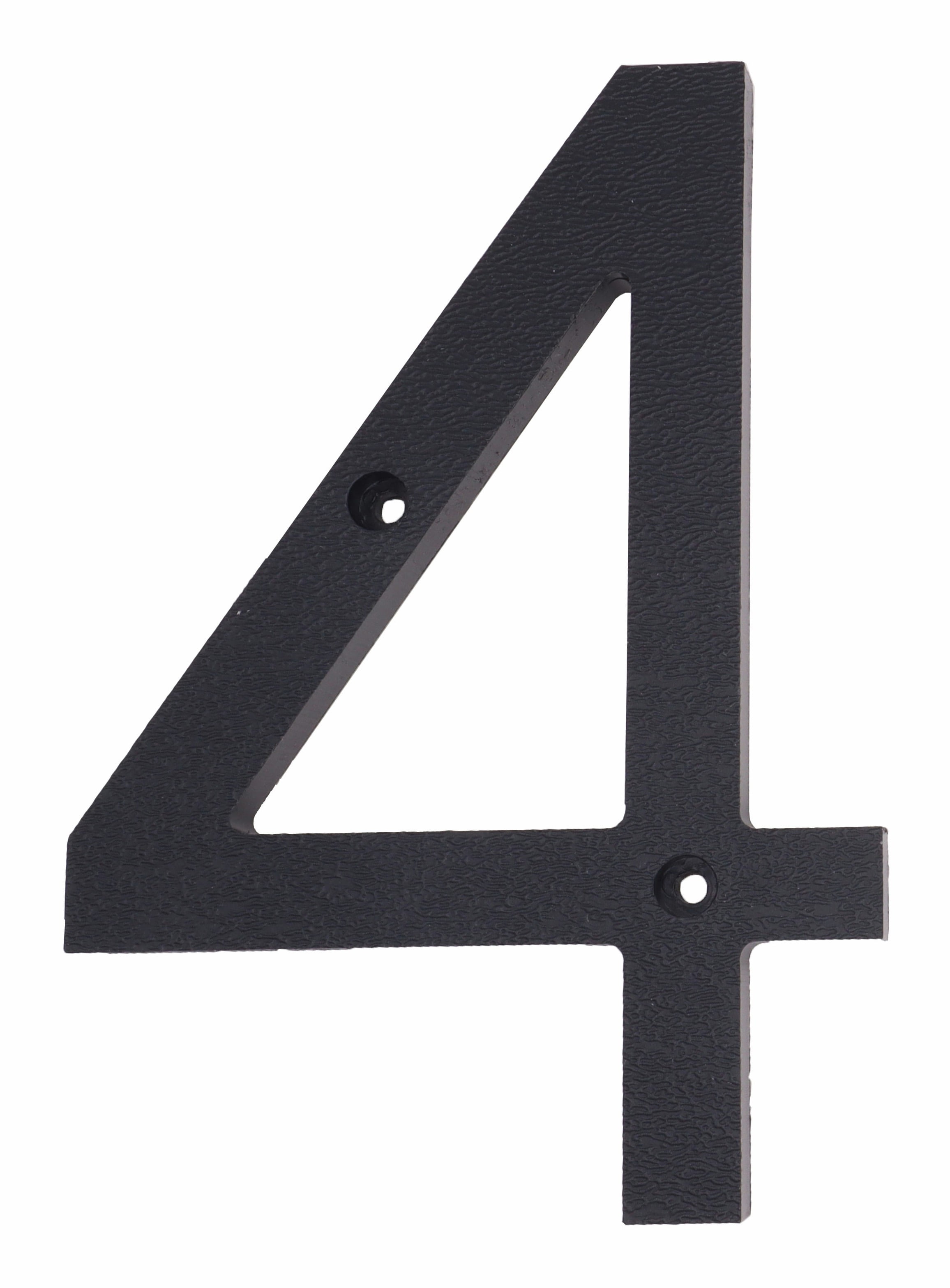 Pearl Sign Co. Black 8" Floating House Number 4, Modern Style - Walmart.com