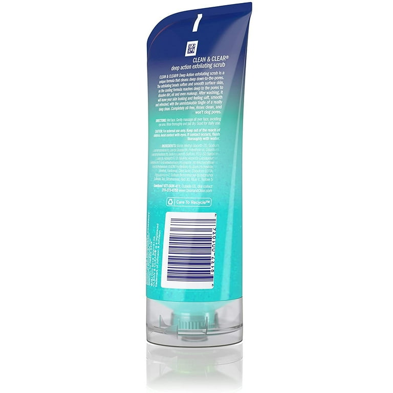 Clean and clear deep action exfoliating scrub store