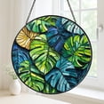 Monstera Leaf Stained Glass Suncatcher – Tropical Decorative Window ...