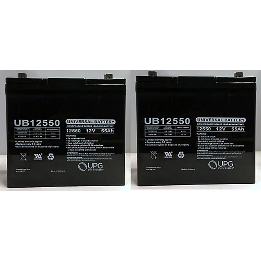 12V 55Ah Battery for Invacare Pronto M94, M91 Wheelchair - 2 Pack ...