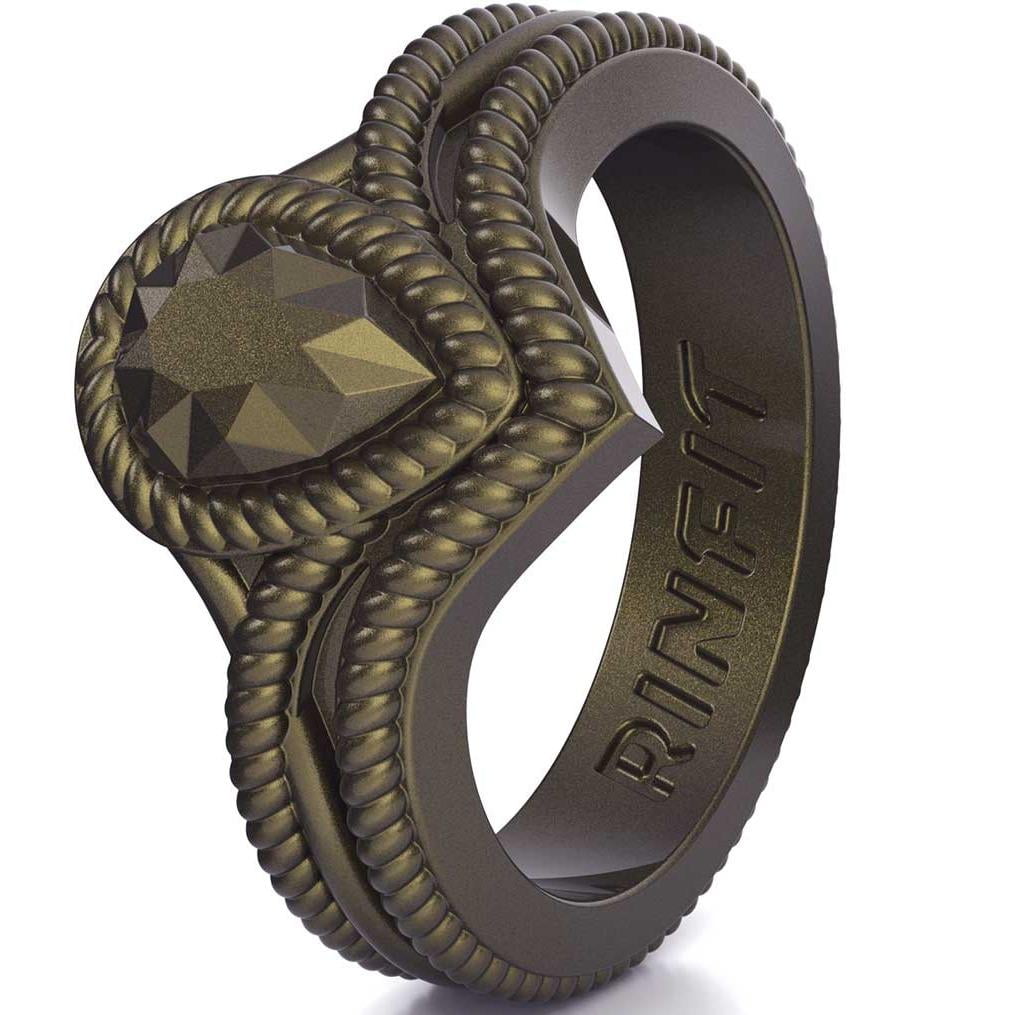 Rinfit Silicone Rings for Women - Female Wedding Rubber Bands - Pear ...