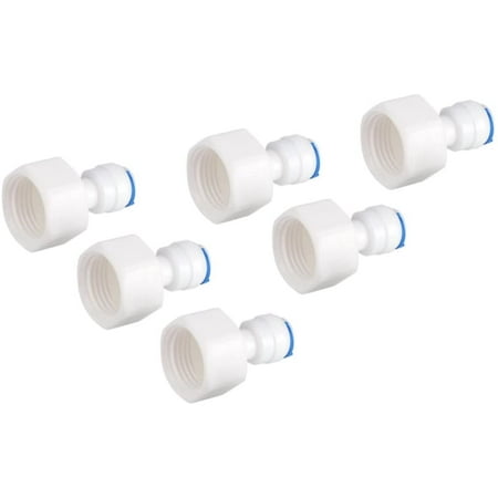 6Pcs Water Purifier Accessories Female Adapter 1/4 Tube OD to 1/2 ...