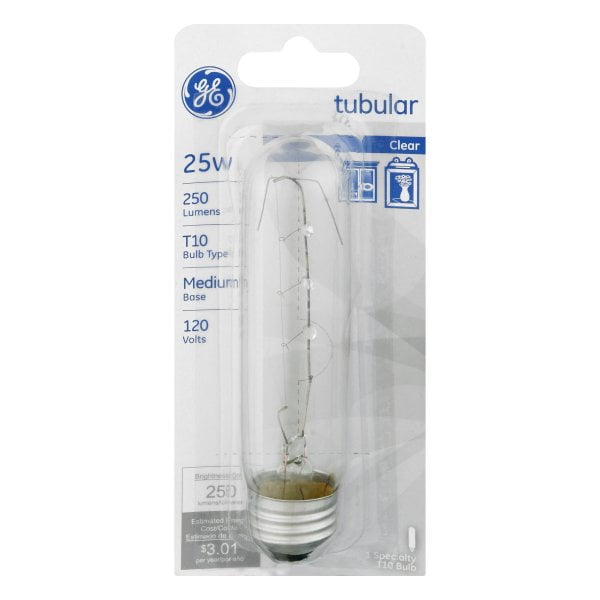 GE 25-Watt Crystal Clear T10 Bulb, 1-Pack - Walmart.com