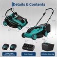 Gaderth 40V 17" (Push Cordless Lawn Mower, 4.0Ah Battery (1/3 Acre ...