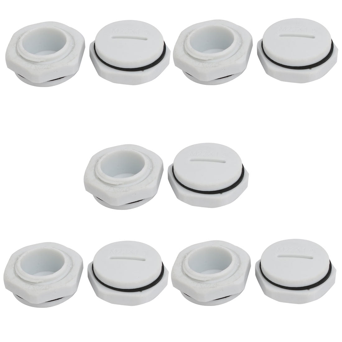 Unique Bargains M22 Nylon Male Threaded Cable Gland Screw End Cap Cover ...