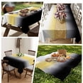 Boho White Yellow Black Gradient Table Cloth 52x70in, Waterproof ...
