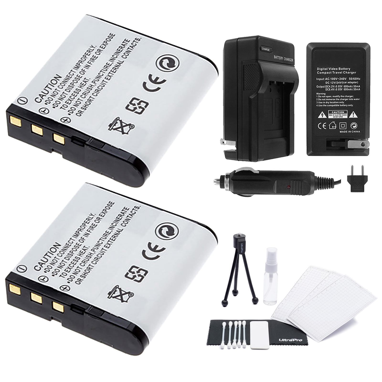 NP-40 Battery 2-Pack Bundle with Rapid Travel Charger and UltraPro ...
