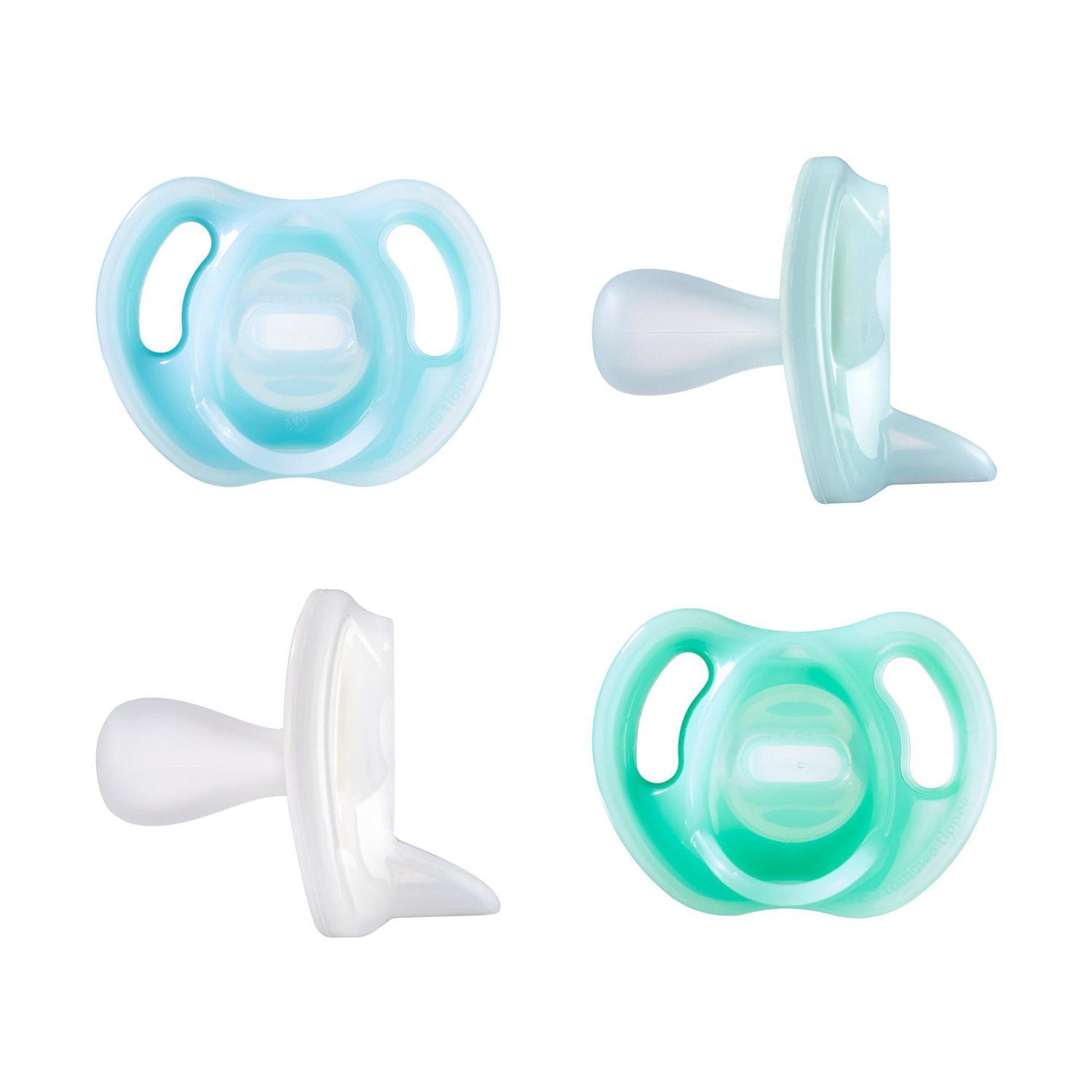 Tommee Tippee Ultra-Light Silicone Pacifier  Symmetrical One-Piece Design  Bpa-Free Silicone Binkies  0-6m  4 Count