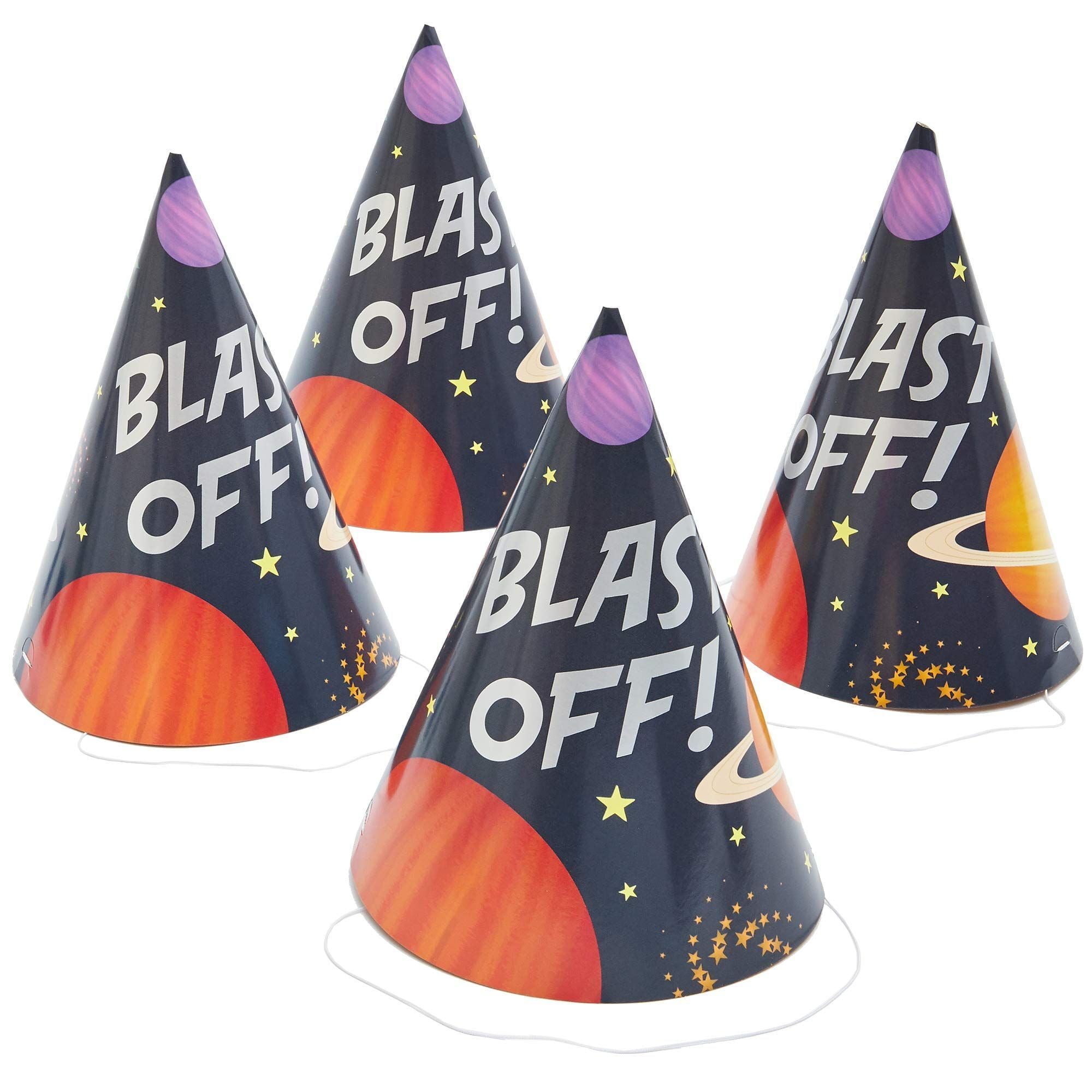 24-Pack Outer Space Party Cone Hats for Kids Astronaut Theme Birthday ...