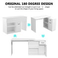 WOODYHOME L-Shaped Corner Desk, 180 Rotating, Study Workstation with 2 ...