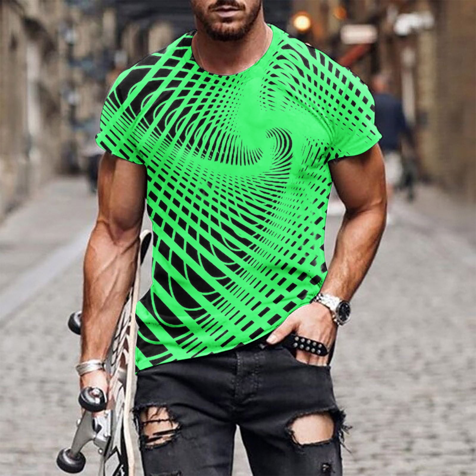Leesechin Mens Fitted T Shirts Clearance Cool Graphic Tee for Men ...