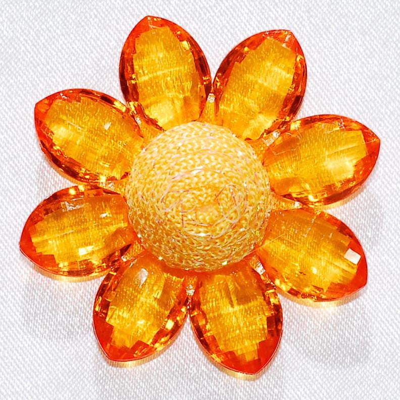 Sunflower Acrylic Crystal Flower, 1-3/4-inch, 6-Piece - Walmart.com