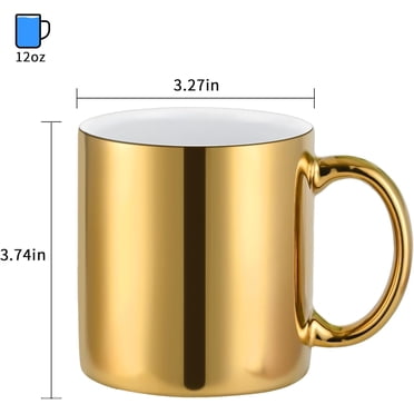 Gibson Home Gold Finch 4-Piece Fine Ceramic Gold-Plated Mug Set, 16.7oz ...