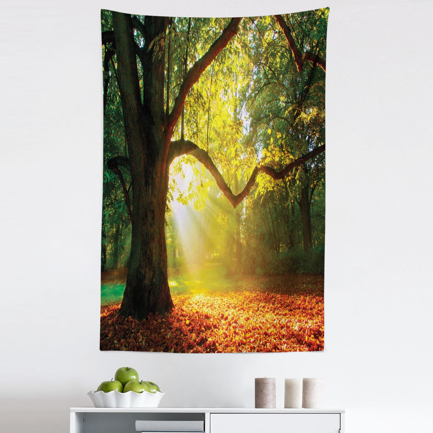 Trees Tapestry, Majestic Mighty Oak with Largely Broader Leaves Forest ...