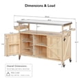 DEALTOPS Outdoor Kitchen Island Rolling Bar Cart, Wood BBQ Grill Prep ...