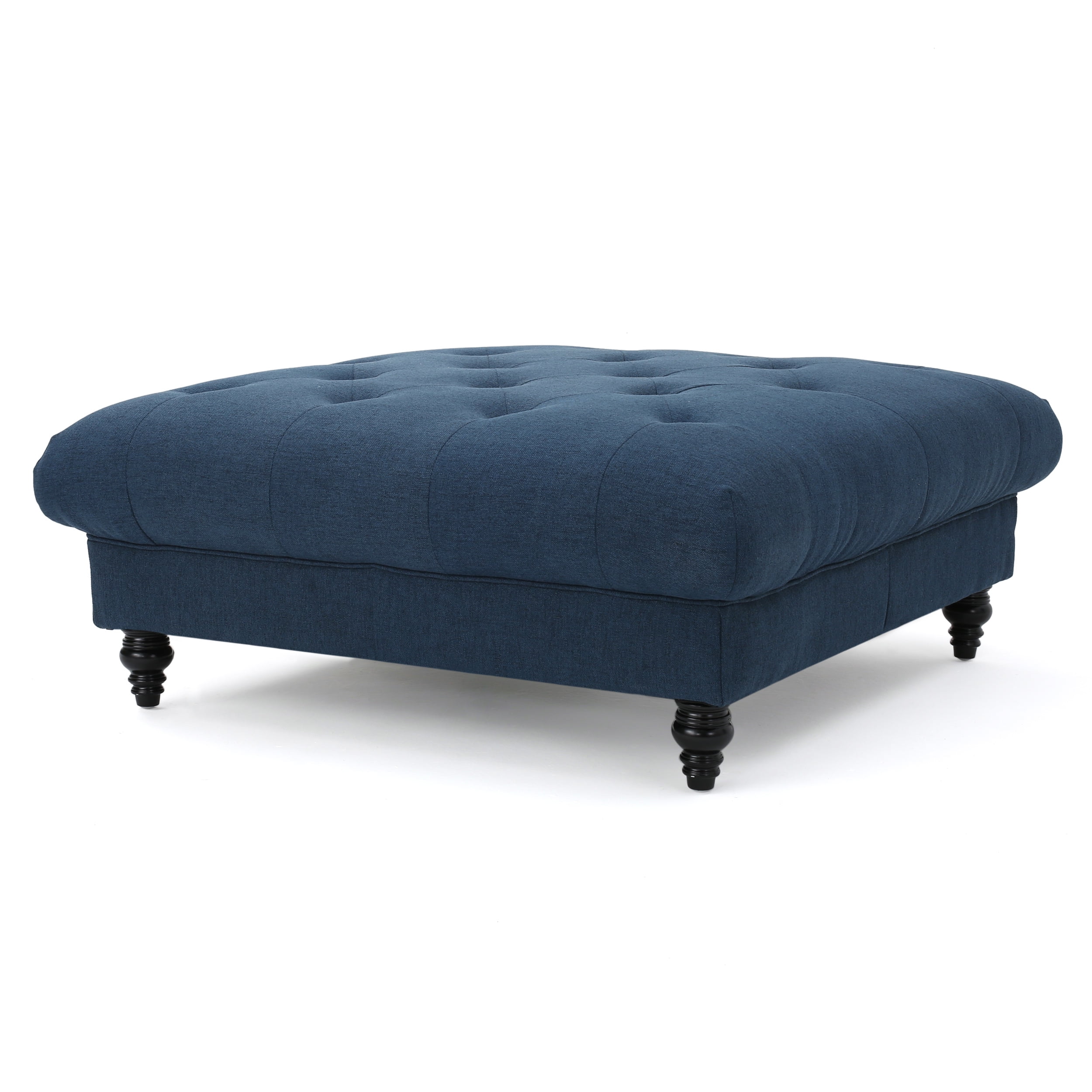 Molly Fabric Ottoman, Dark Blue - Walmart.com