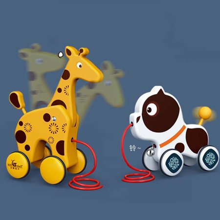 kid toys Kids Traction Toy Cartoon Animal Pulling Cart Toy Creative ...