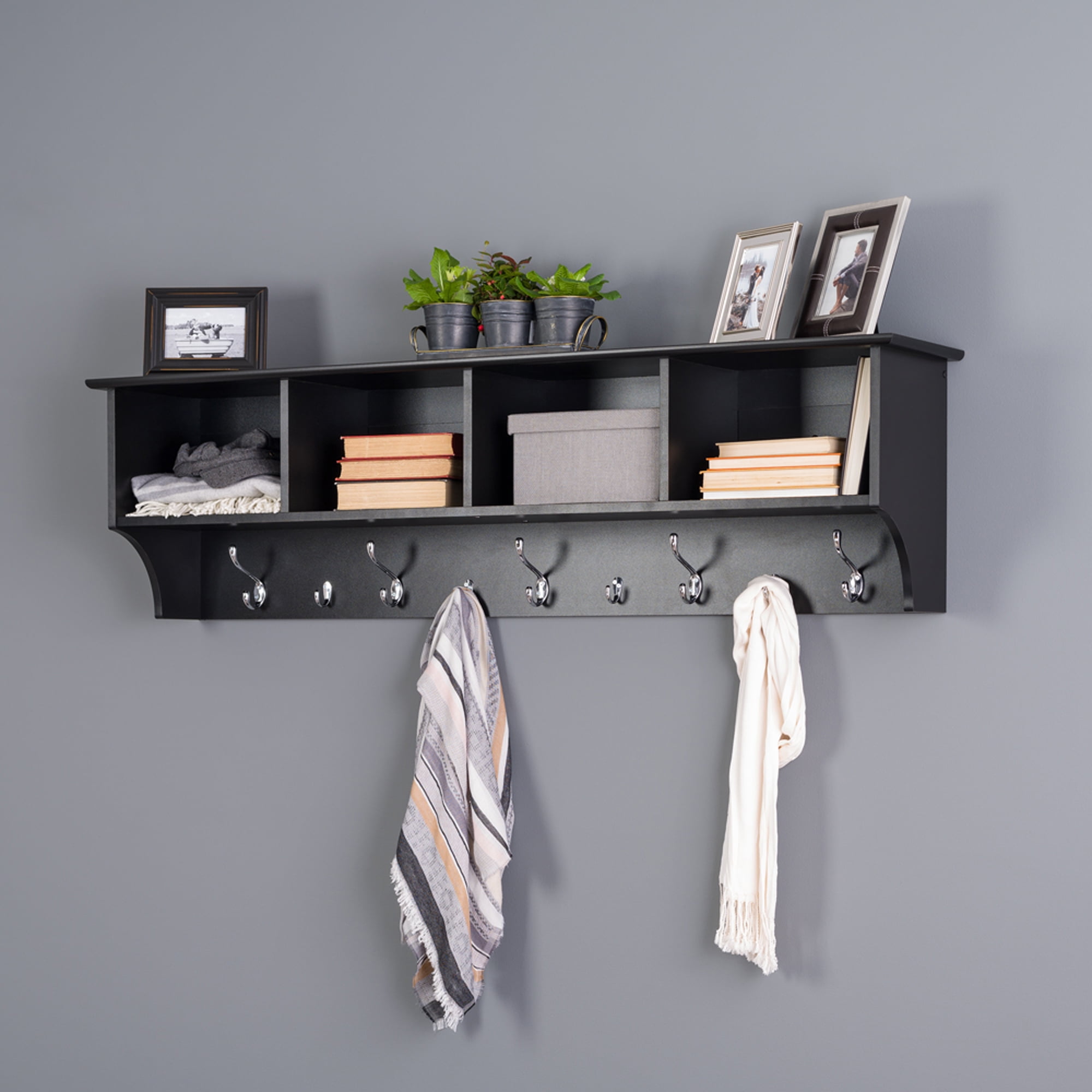 Prepac 60" Wide Hanging Entryway Shelf, Black - Walmart.com - Walmart.com