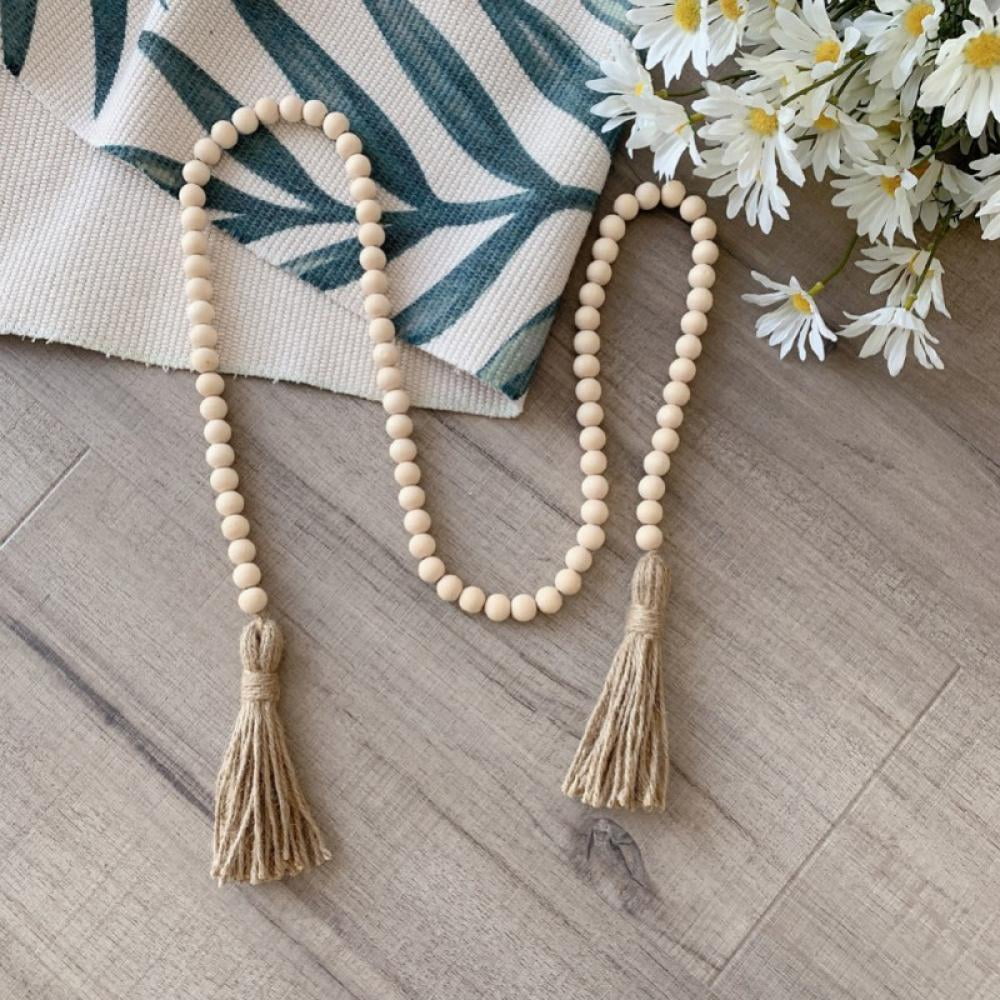 Keimprove 1/3/6PCS Wood Bead Farmhouse Garland Decoration Natural ...