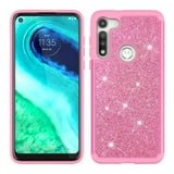 for Motorola Moto G Fast (2020) with Temper Glass Phone Case Glitter ...