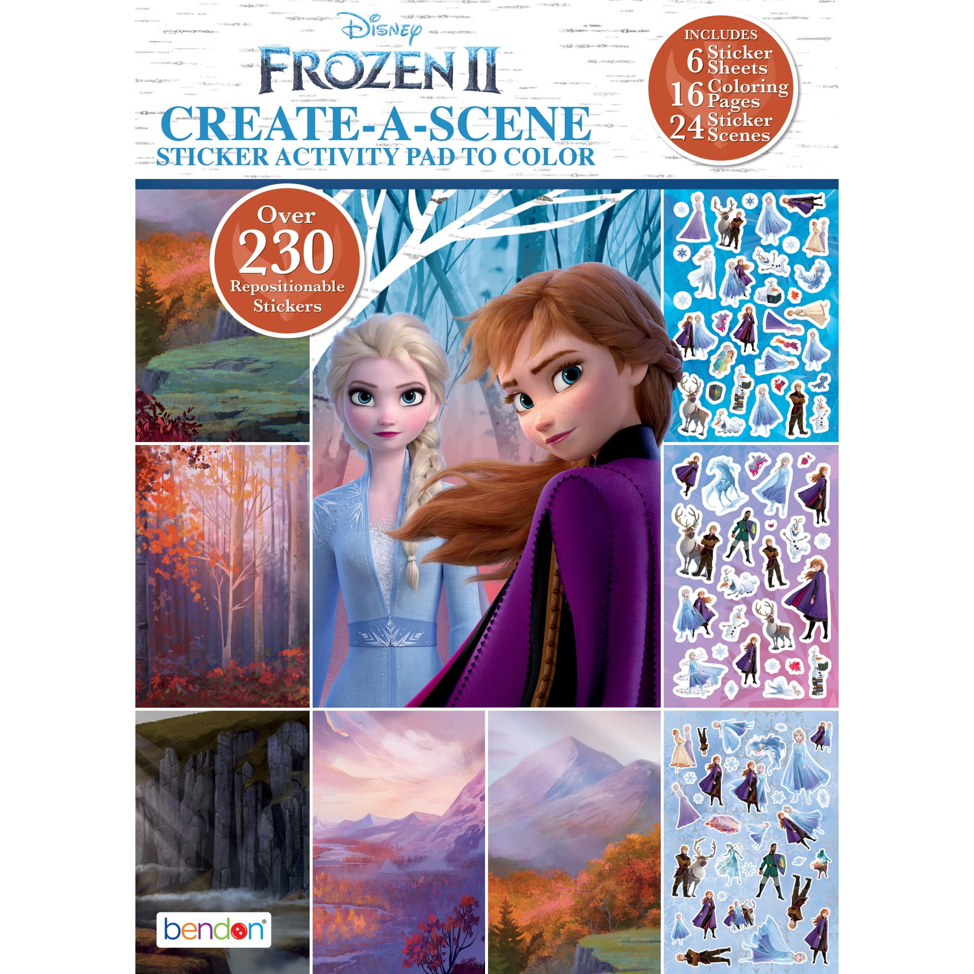 Disney Frozen Create A Scene Sticker Activity Book, 32 Pages and 6 ...