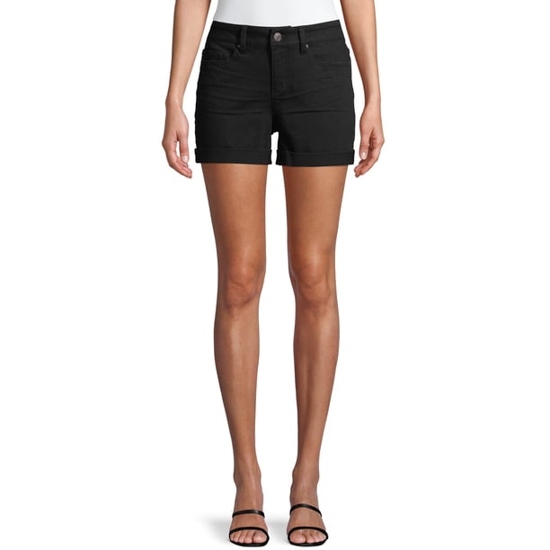 Time and Tru - Women's Mid Rise Denim Shorts - Walmart.com - Walmart.com