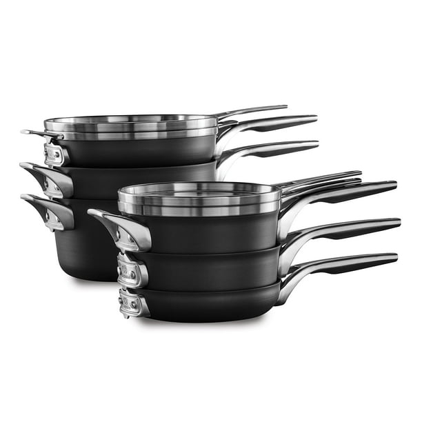 Calphalon Premier Space-Saving Hard-Anodized Nonstick Cookware, 10 ...