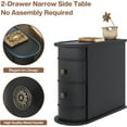 Tribesigns Living Room End Table, 2-Drawer Solid Wood Narrow Side Table ...