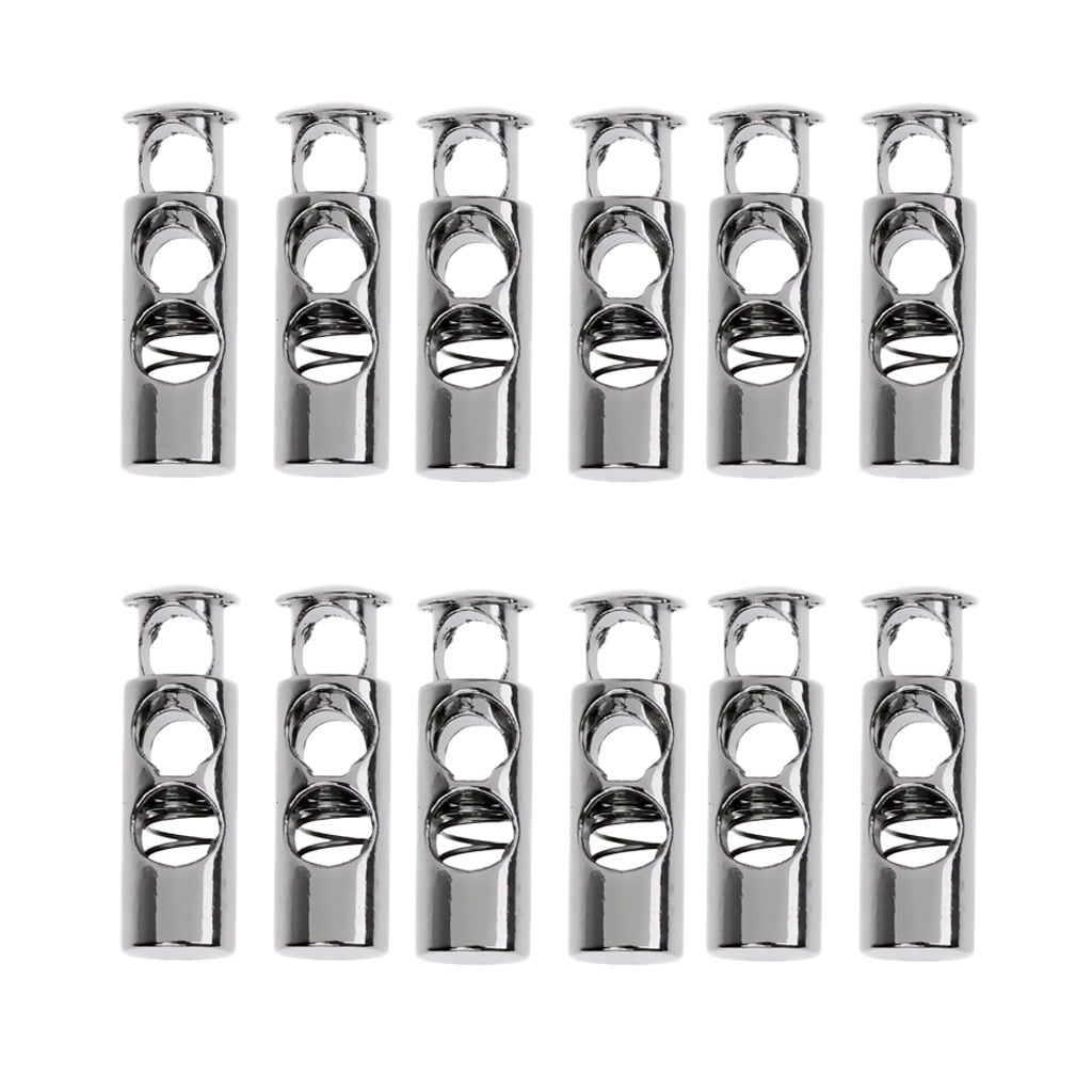 12 Metal Stopper Toggle Rope Clamp Cord Locks Clasp Buckle Drawstring ...