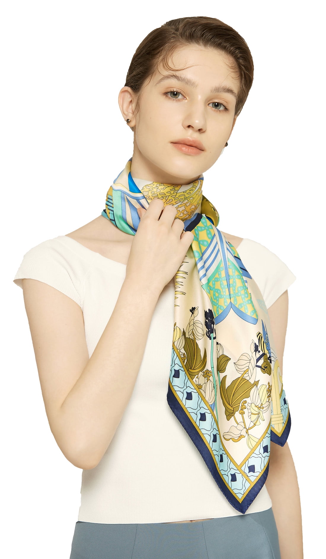 Grace Scarves 100% Silk Scarf, Extra-Large, African Coastal Scenes ...