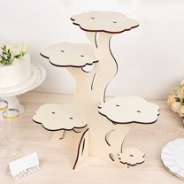 BalsaCircle 21" Whitewashed 4 Tier Wooden Cupcake Holder Ladder Dessert ...
