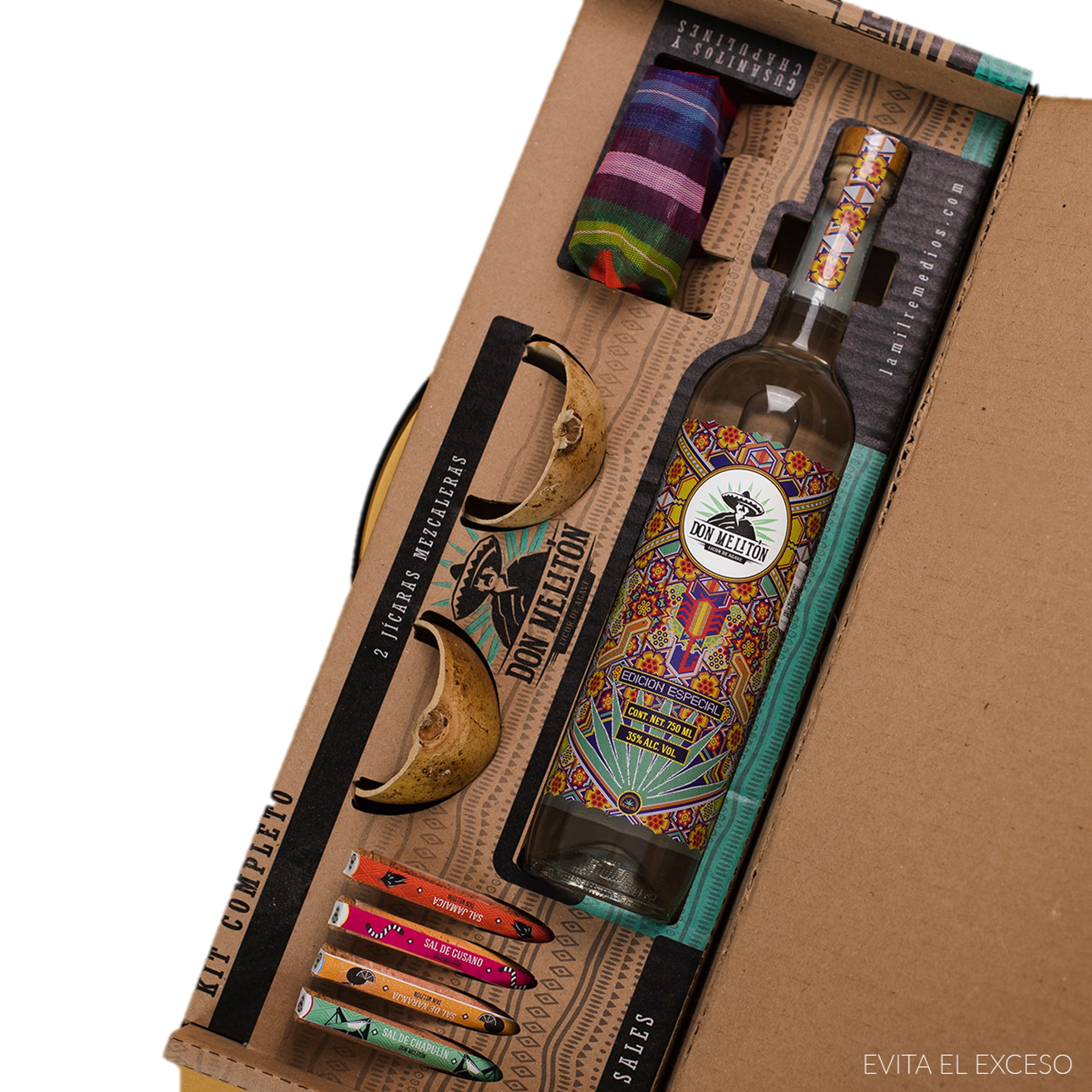 Don Melitón espadín joven 750ml, Kit de maridaje, Empaque Especial, con ...