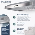 PACIFIC Pro Kitchen Stove Vent Exhaust Under Cabinet Range Hood, 850 ...