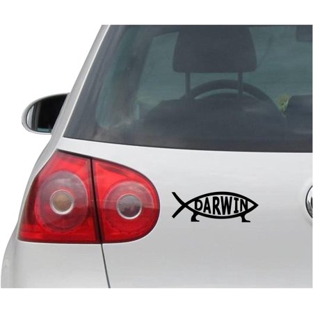 Sticker - Decal - JDM - Die cut - Darwin Fish Sign White Decal Evolve ...