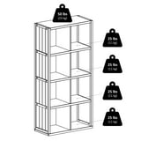 Winsome Wood Timothy 7-Pc Set, 4x2 Grid Shelf & 6 Foldable Chocolate ...