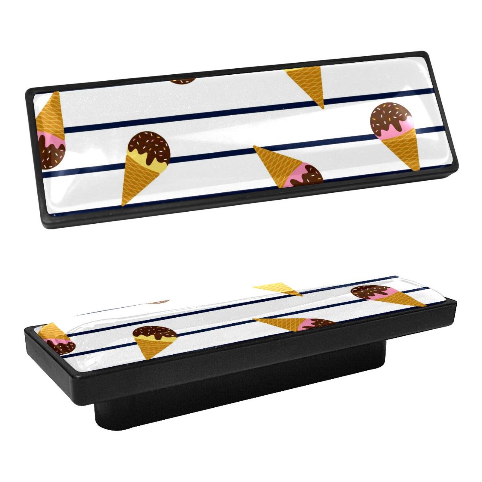 4 Pcs Rectangle Cabinet Handle Cupboard Knob Drawer Pulls Handle Ice ...