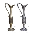Artistic Engraved Metal Vase With Narrow Neck For Home Table ...
