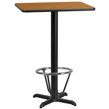 Emma + Oliver Black 23.25'' Round Bar Height Metal Table with Flip-Up ...